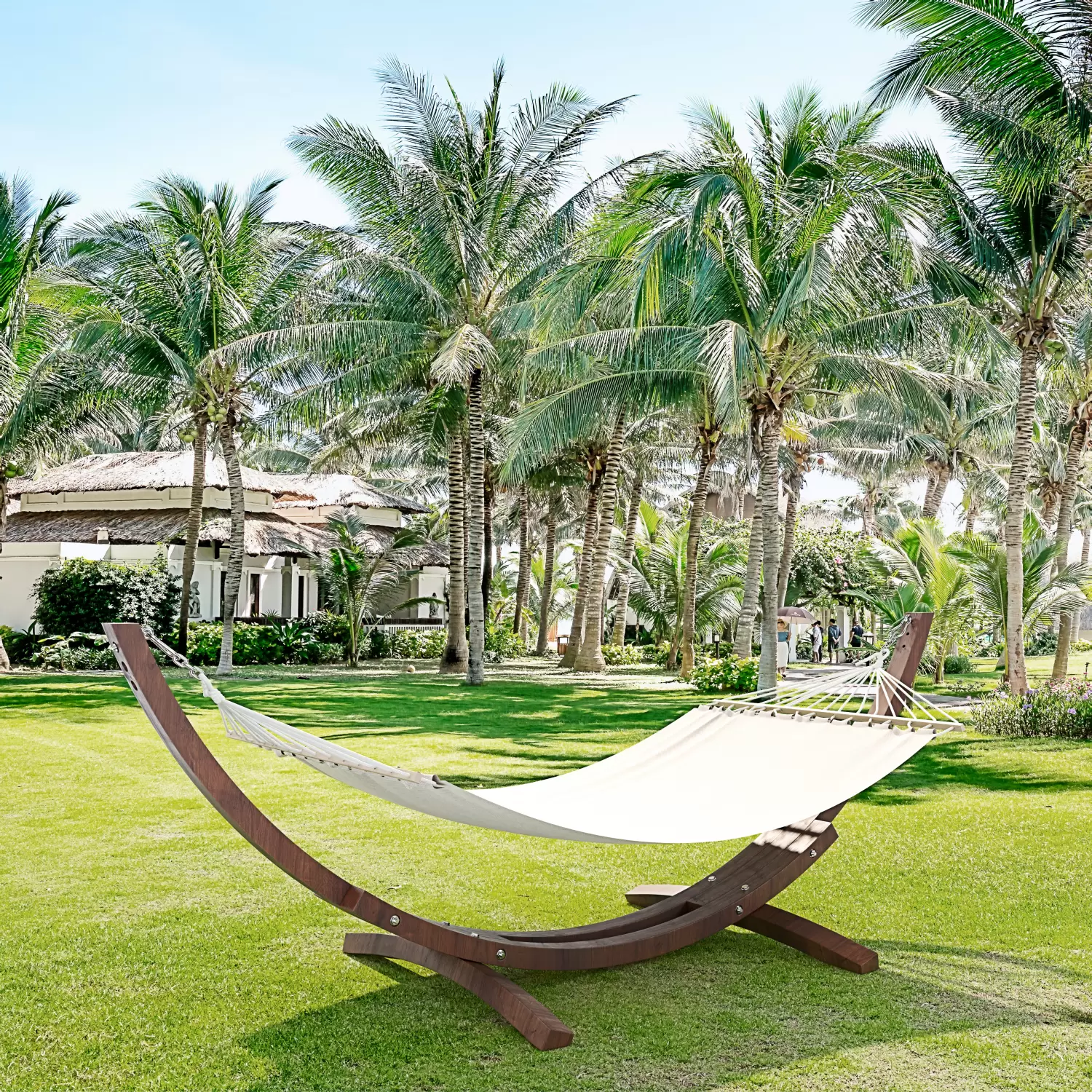 Amaca Da Giardino Con Supporto In Legno Robusto E Telo In Cotone ...