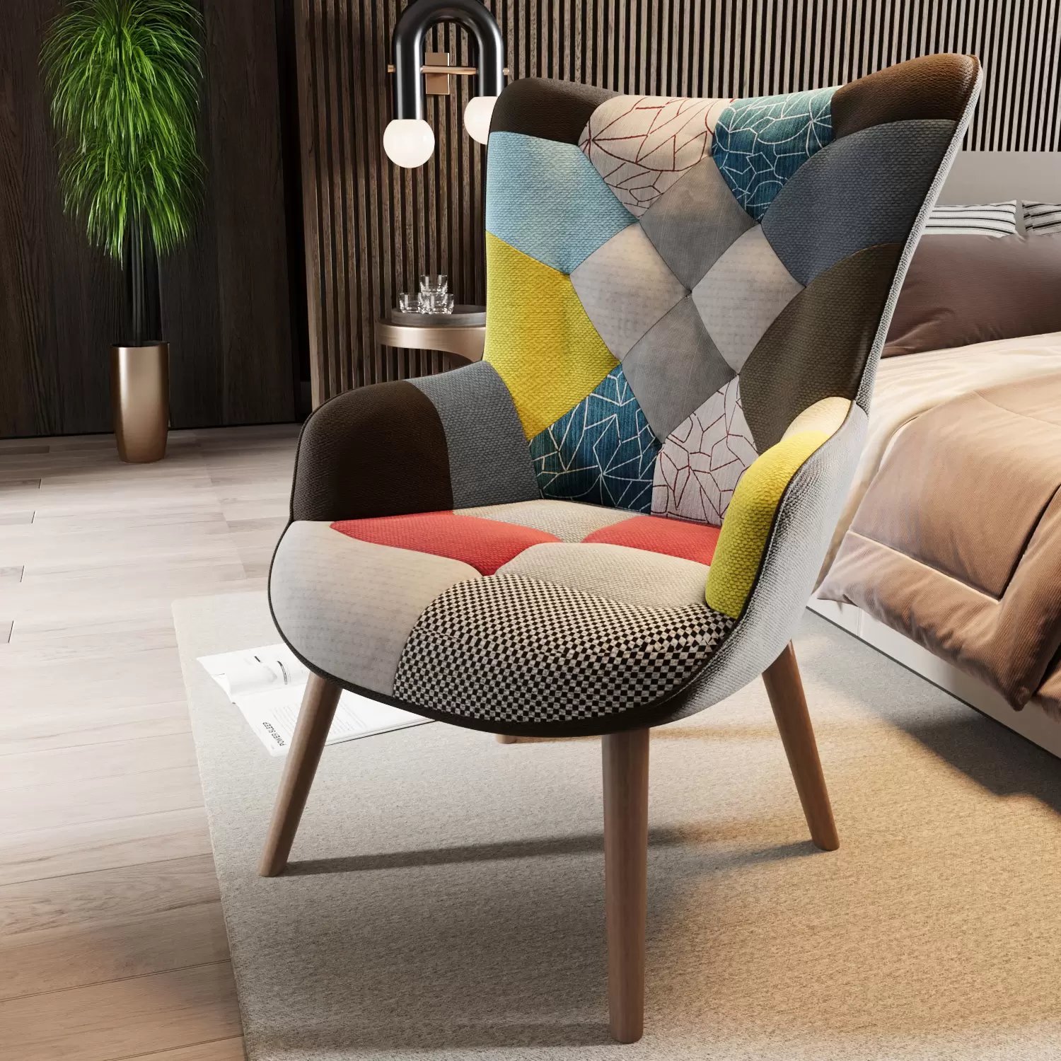 Poltrona Patchwork Memory Foam con Braccioli. Imbottita con Schienale ...