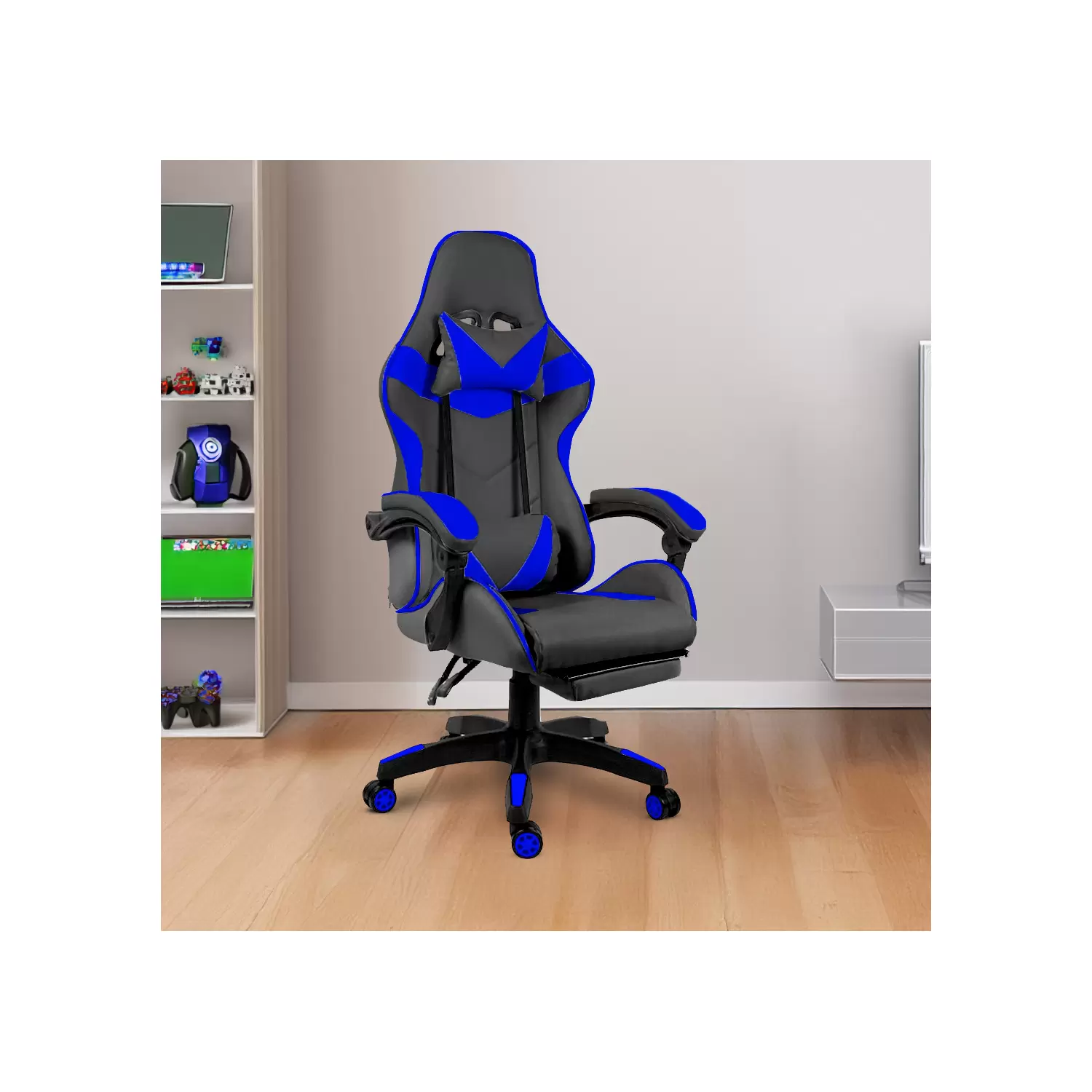 Sedia Gaming Poltrona Ufficio Scrivania Casa PC Stile Racing Girevole ...